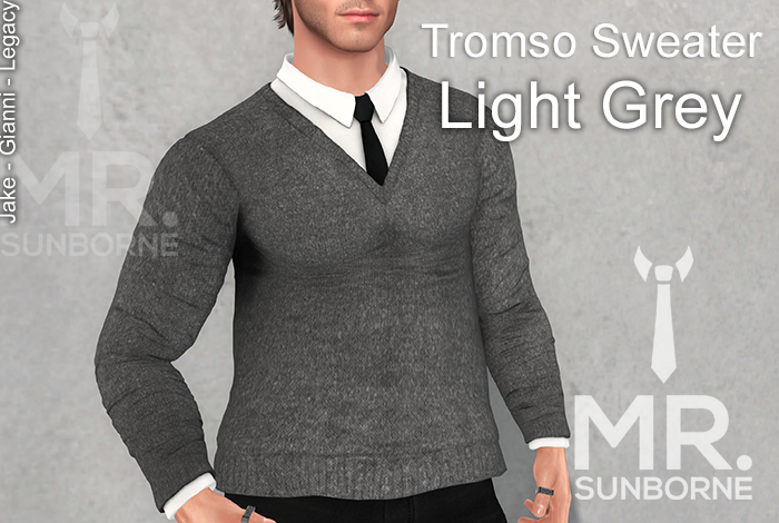 Second Life Marketplace - Mr. Sunborne Tromso Sweater Light Grey